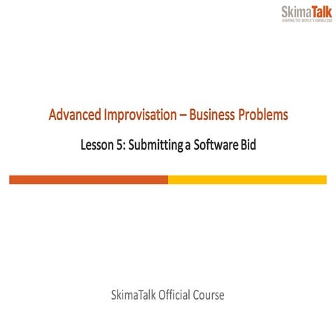 Advanced Improvisation - Lesson 5 | PDF | Sales | Business