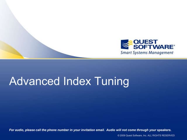 Advanced Index Tuning For Sql Server Ppt