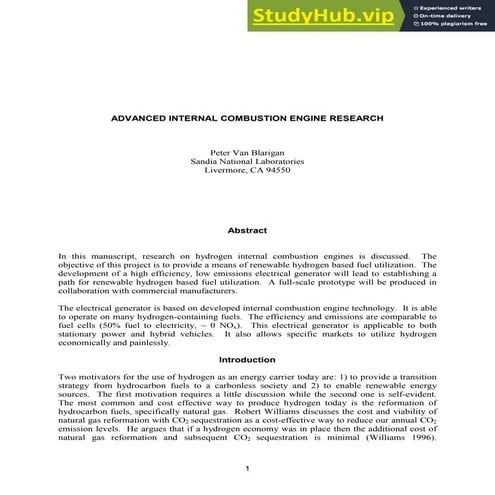 ADVANCED INTERNAL COMBUSTION ENGINE RESEARCH | PDF