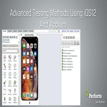 Advanced Testing Methods Using iOS12 & Appium | PPT