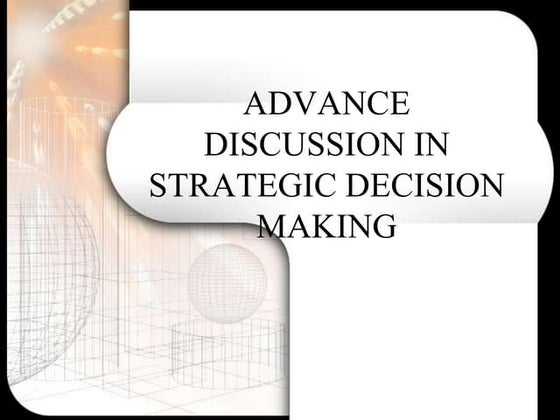 Strategic decision making | PPTX