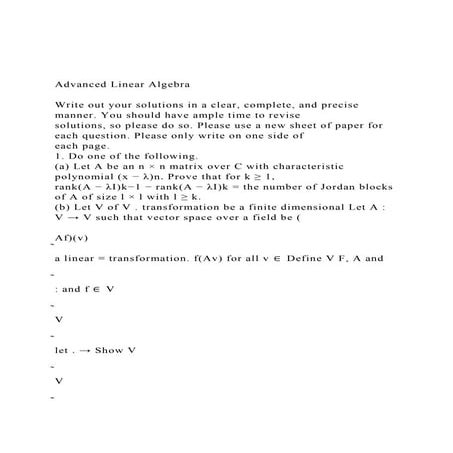 Advanced Linear Algebra Write out your solutions in a cl.docx