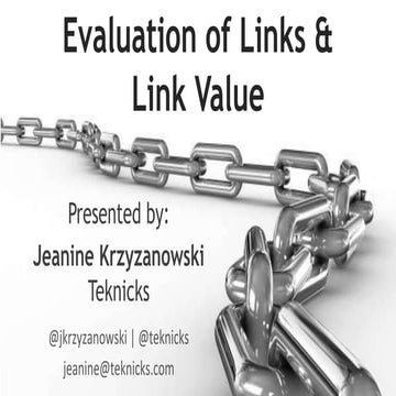 The Link Building Guide to Evaluation of Links and Link Value | PPT