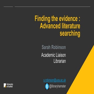 Advanced literature searching for radiography | PPT