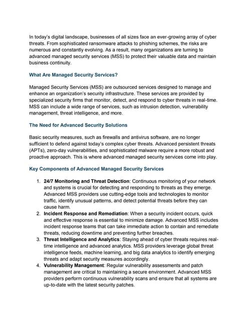 Benefits of Managed Security Services | PPT