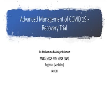 Advance Management of COVID-19: RECOVERY Trial | PPTX