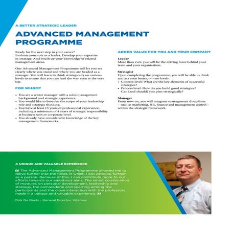 Brochure Advanced management programme | PDF