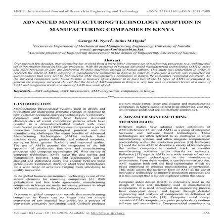 Advanced manufacturing technology adoption in manufacturing companies ...