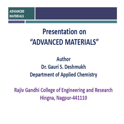 Advanced materials PPT | PPTX