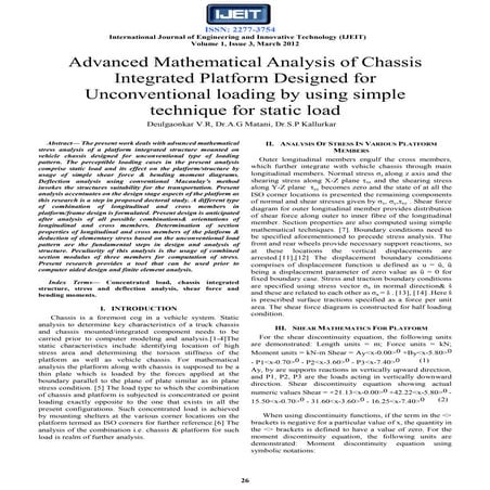 Advanced mathematical analysis of chassis integrated platform designed ...
