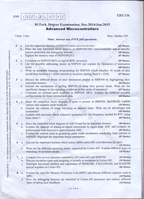 CMOS RF VLSI MTech 3rd sem VTU QUESTION PAPER 2014-15 | PDF