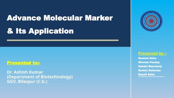 Molecular markers- RFLP, RAPD, AFLP, SNP etc. | PPT
