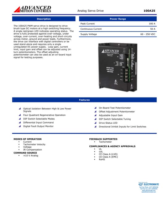 Advanced motion controls 25a20i | PDF
