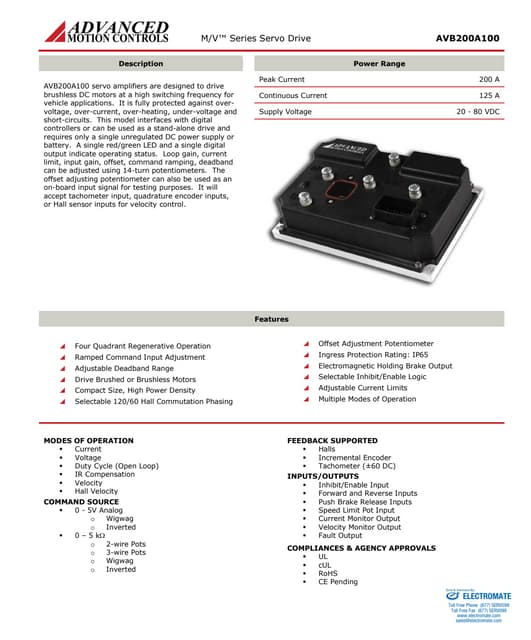Advanced motion controls ab100c200 | PDF