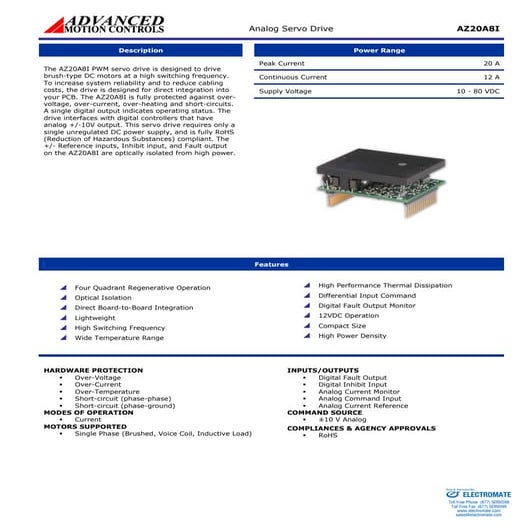 Advanced motion controls az20a8i final | PDF | Computer Peripherals | Computing