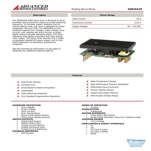 Advanced motion controls azb25a20 | PDF | Computer Peripherals | Computing