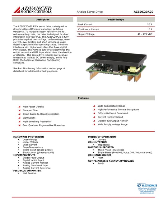 Advanced motion controls az20a20 | PDF