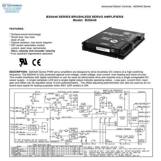 Advanced motion controls b25a40 | PDF