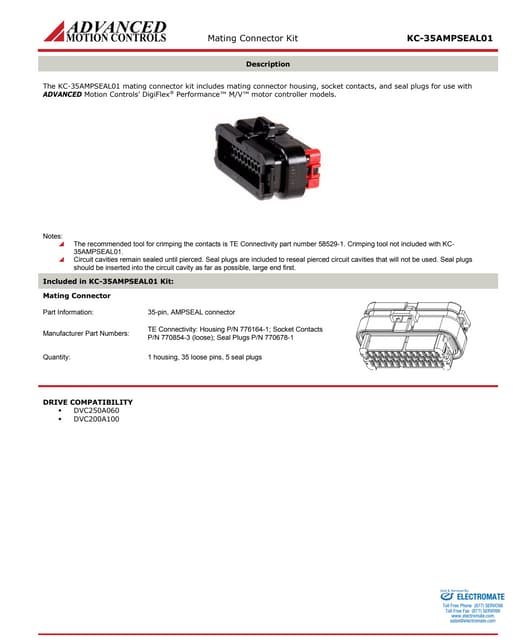 Advanced motion controls kc 23ampseal01 | PDF