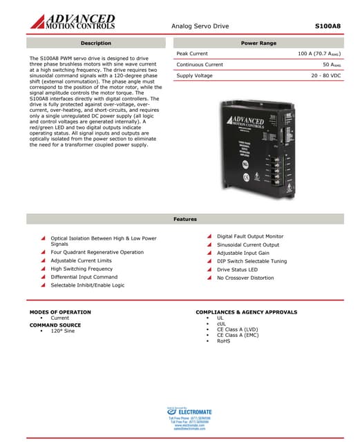 Advanced motion controls mc1xaz01 | PDF