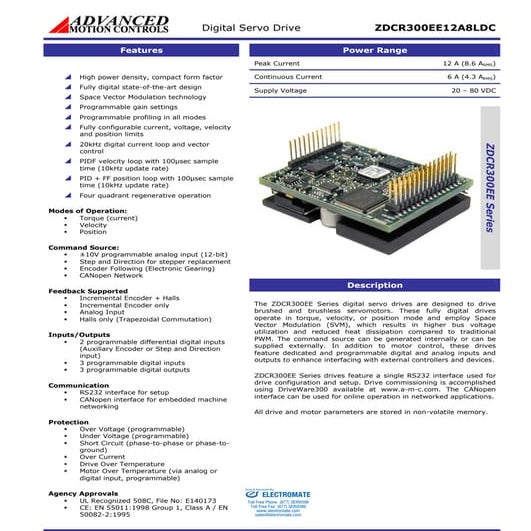 Advanced motion controls zdcr300ee12a8ldc | PDF