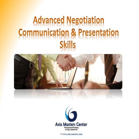 Advanced Negotiation Communication & Presentation Skills | PPTX