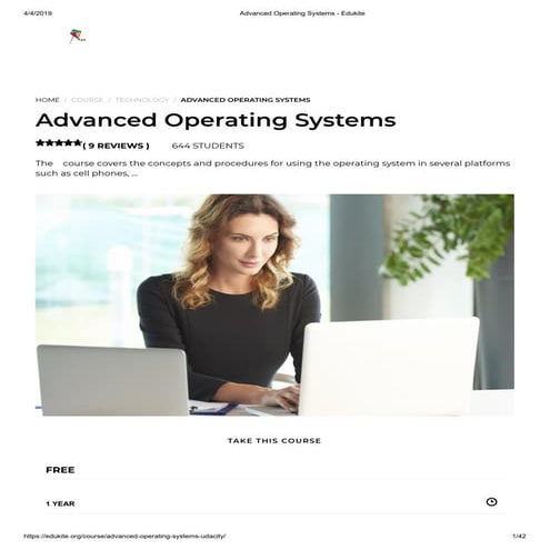 Advanced Operating Systems - Edukite | PDF