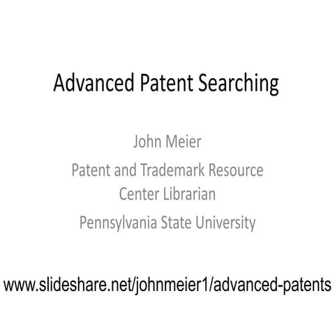 Advanced patents | PPT