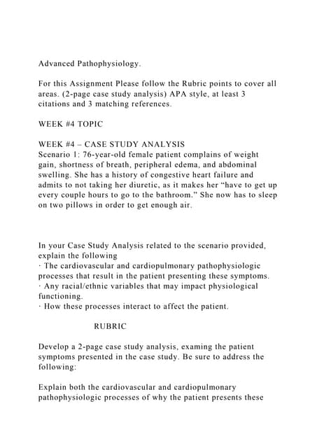 Pathophysiology paper Anatomy homework help.docx