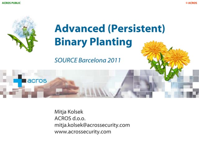 Advanced Persistent Binary Planting Ppt