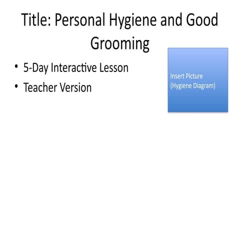 proper hygiene for teenagers for secondary students .ppt