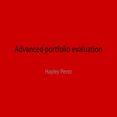 Advanced portfolio evaluation | PPTX