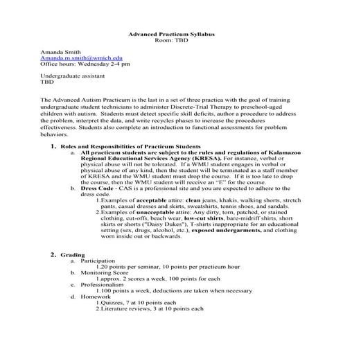 Advanced Practicum Syllabus Pdf