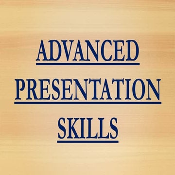 Advanced presentation skills | PPTX