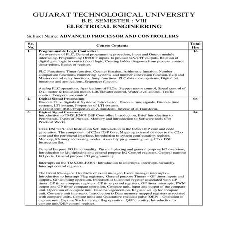 Advanced processor and controllers | PDF