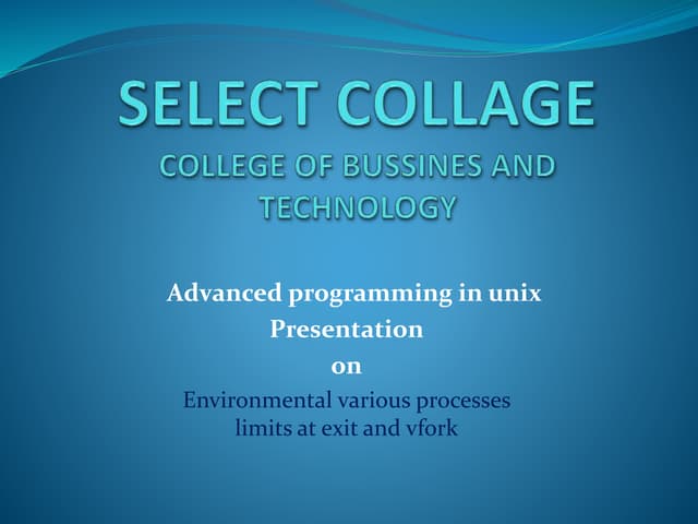 Advanced Programming In Unixpptx Operating Systems Computer