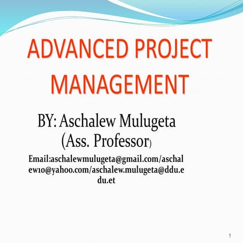 Advanced Project Management PPT- Best Course | PDF