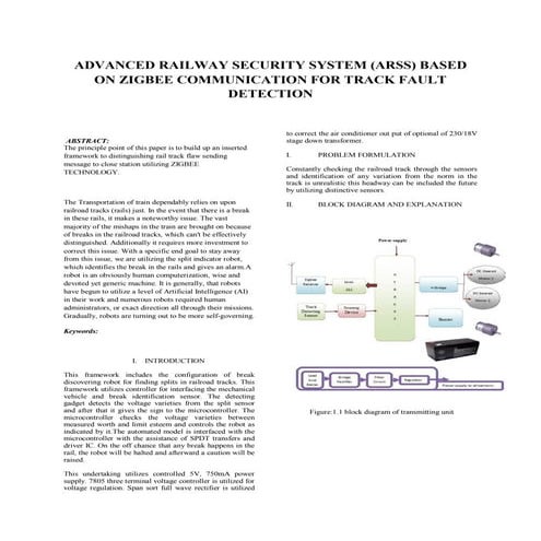 Advanced Railway Security System Arss Based On Zigbee Communication