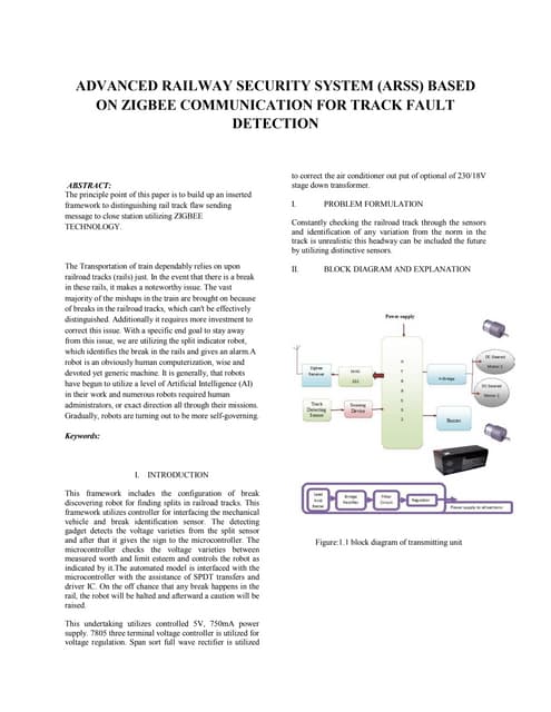 Advanced Railway Security System Arss Based On Zigbee Communication