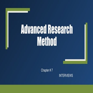 Advanced Research Methodologies a detailed Presentation | PPTX