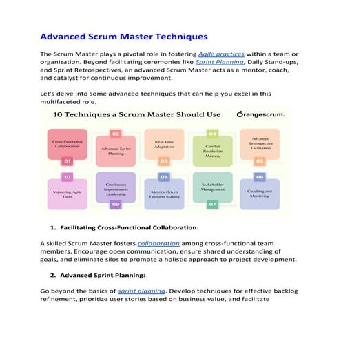 Advanced Scrum Master Techniques | Sprint Planning | PDF