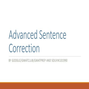 Advanced Sentence Correction Notes from Manhattan Prep | PDF