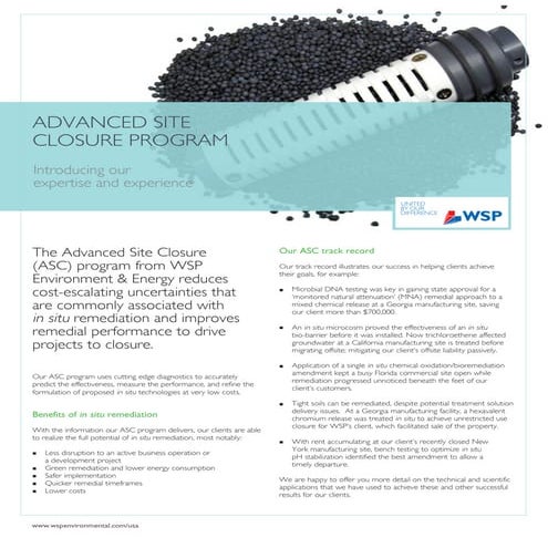 Advanced Site Closure Program Factsheet | PDF