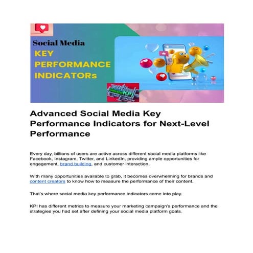 Advanced Social Media Key Performance Indicators for Next-Level Performance | PDF