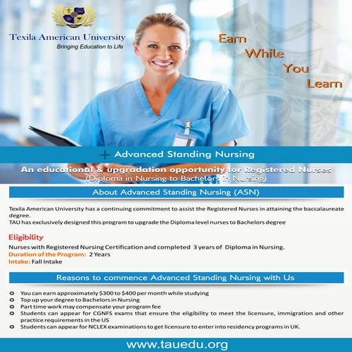 Advanced Standing Nursing program in Texila American University | PDF