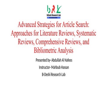 Advanced Strategies for Article Search Approaches for Literature ...