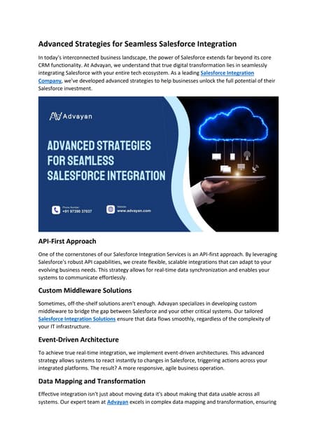 Advanced Strategies For Seamless Salesforce Integration Pdf