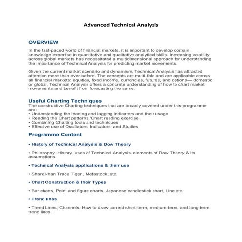 Advanced technical analysis | PDF