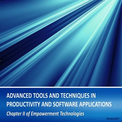 Advanced tools and techniques in week4 | PPT