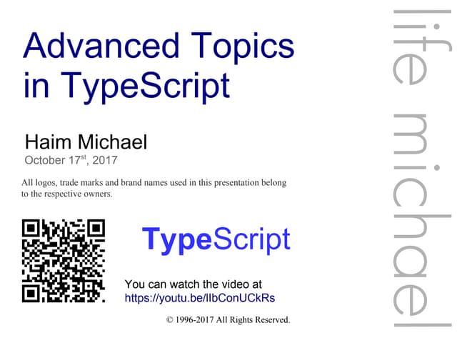 Advanced Topics In Typescript Ppt